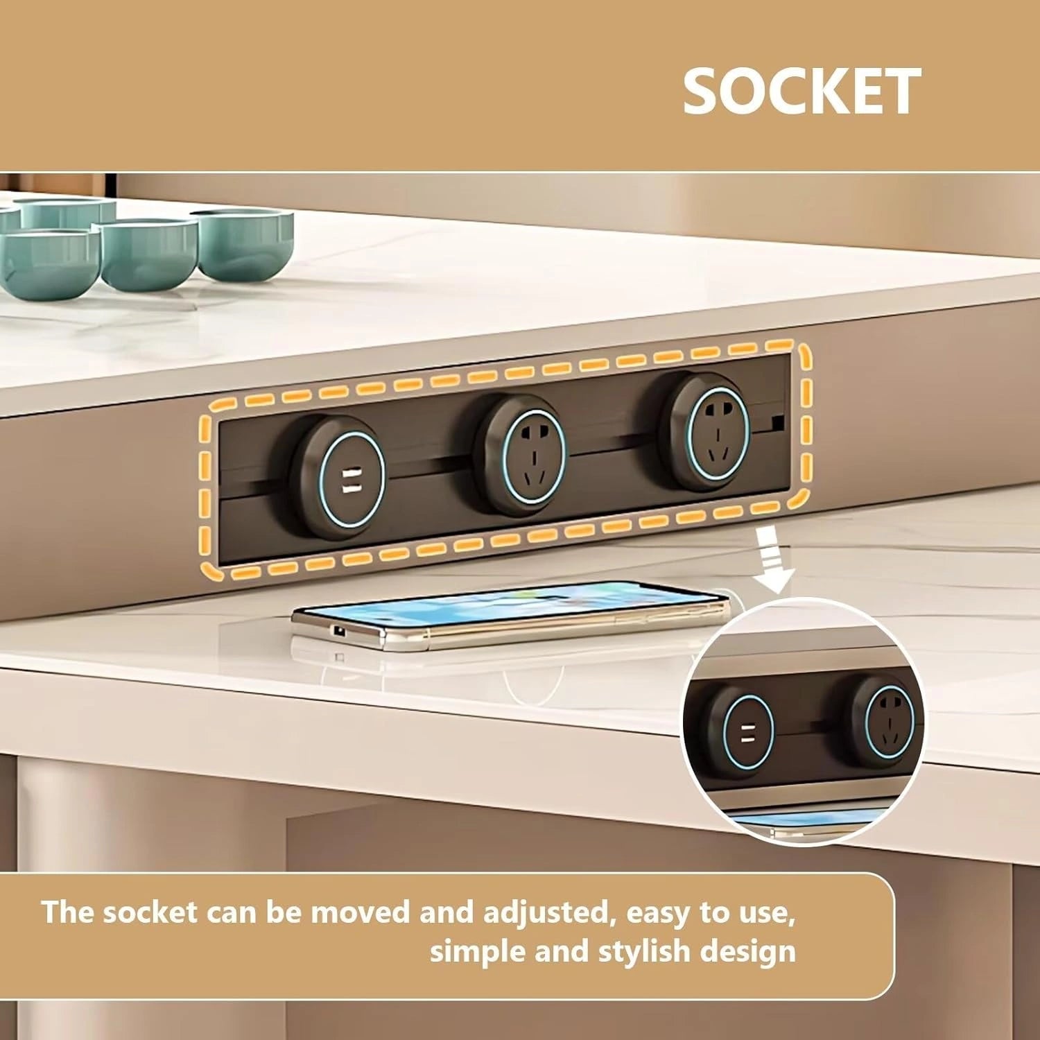 83” - 98” Simple Modern Kitchen Island Includes Unique Texture Design ...