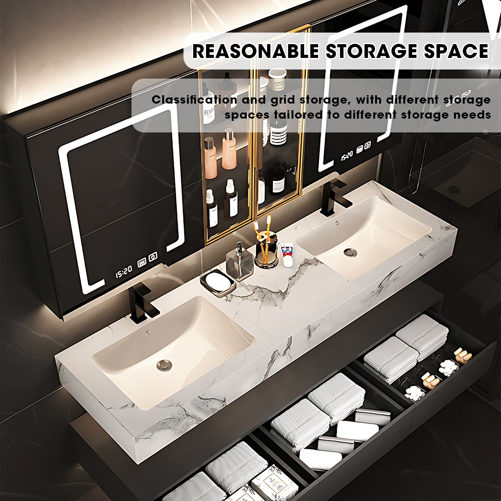 Floating Bathroom Vanity 60 Inch Double Sink: Luxury Redefined – High QLO